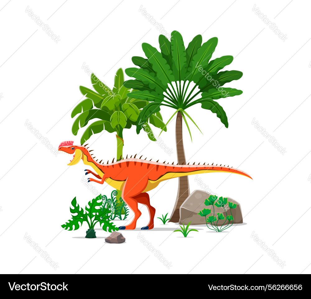Dinosaur monolophosaurus prehistoric dino lizard Vector Image