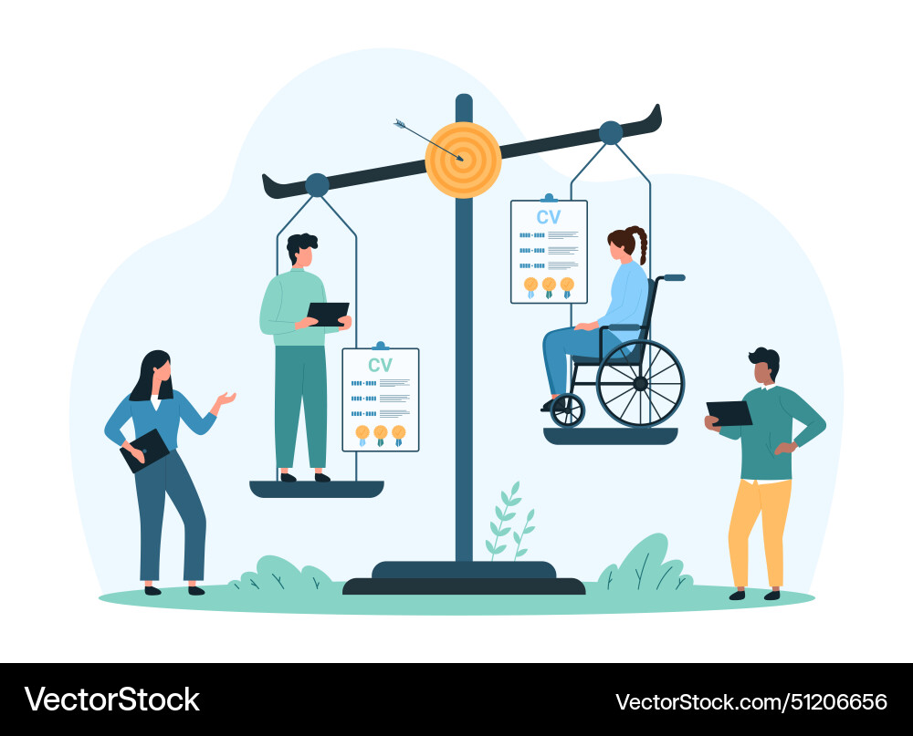 Discrimination ableism bias in employment Vector Image