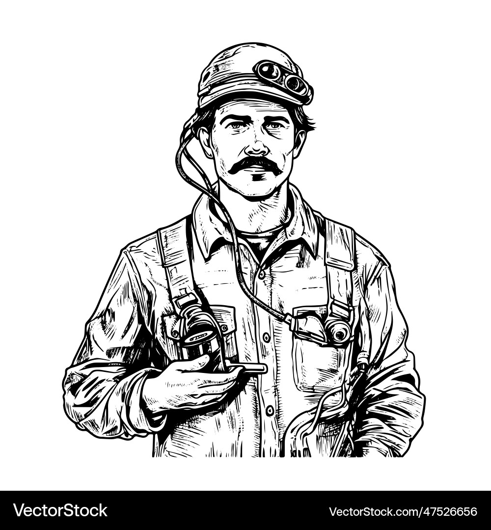 Electrician drawing isolated hand drawn object Vector Image