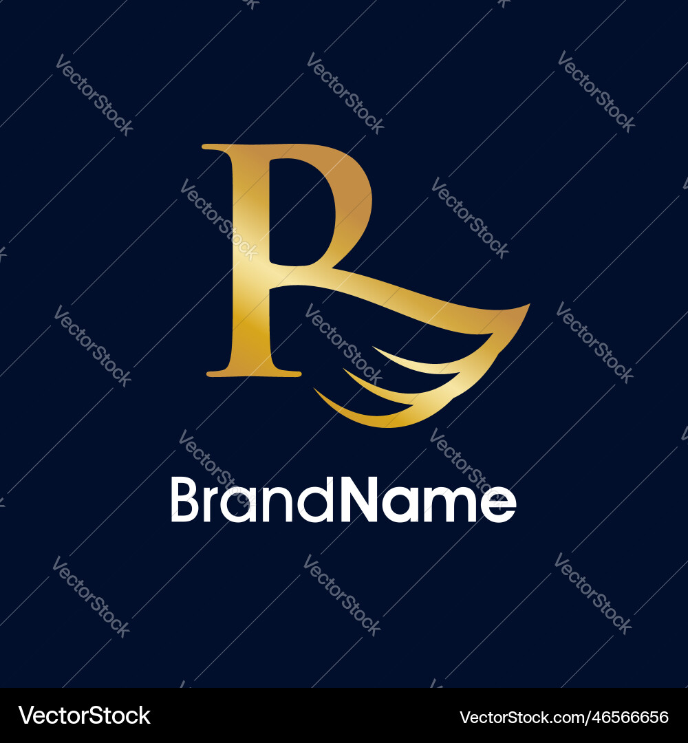 Elegant initial r wing logo Royalty Free Vector Image