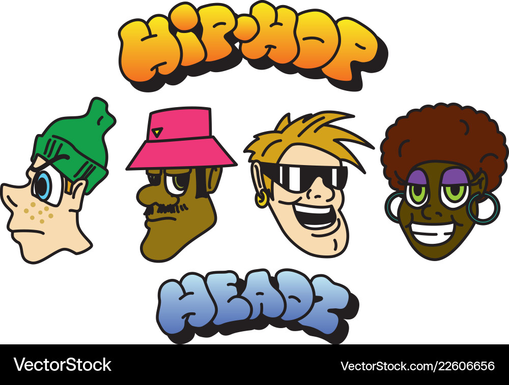 Hip-hop character set Royalty Free Vector Image