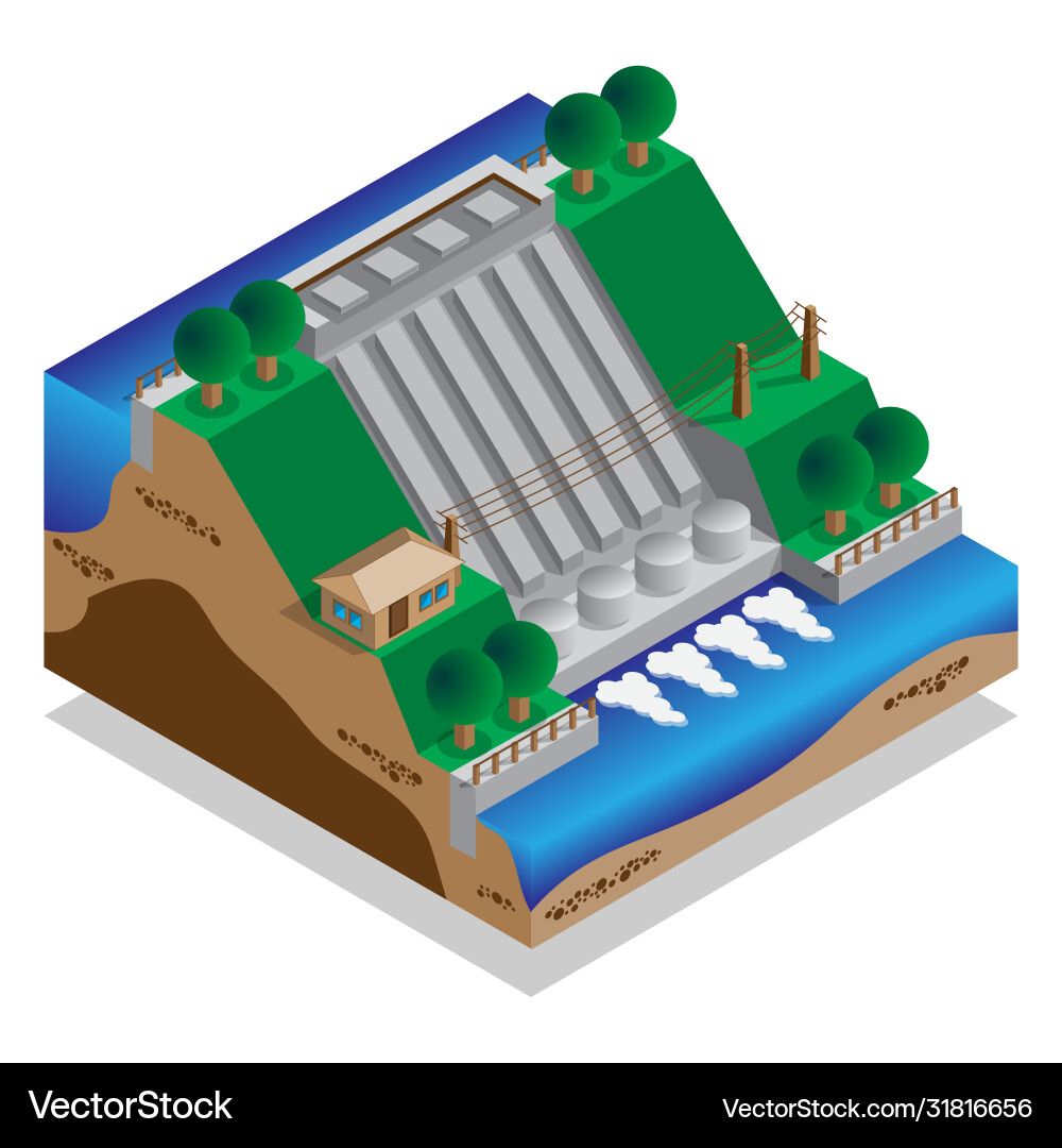 Hydroelectric power plant Royalty Free Vector Image