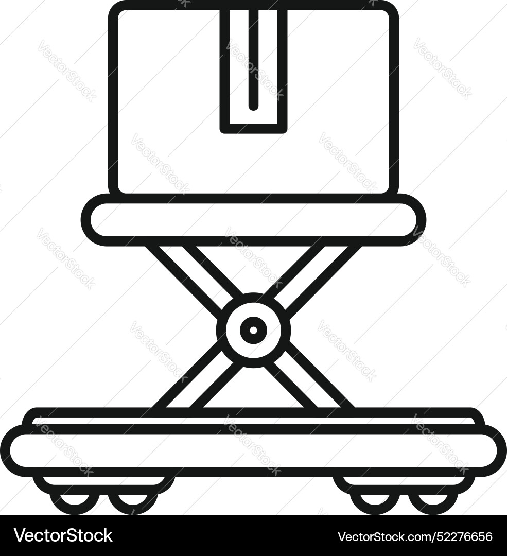 Lifting platform with cardboard box on top Vector Image