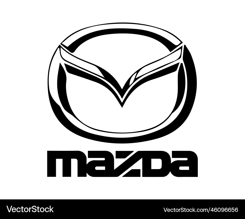 Mazda brand logo symbol with name black design Vector Image