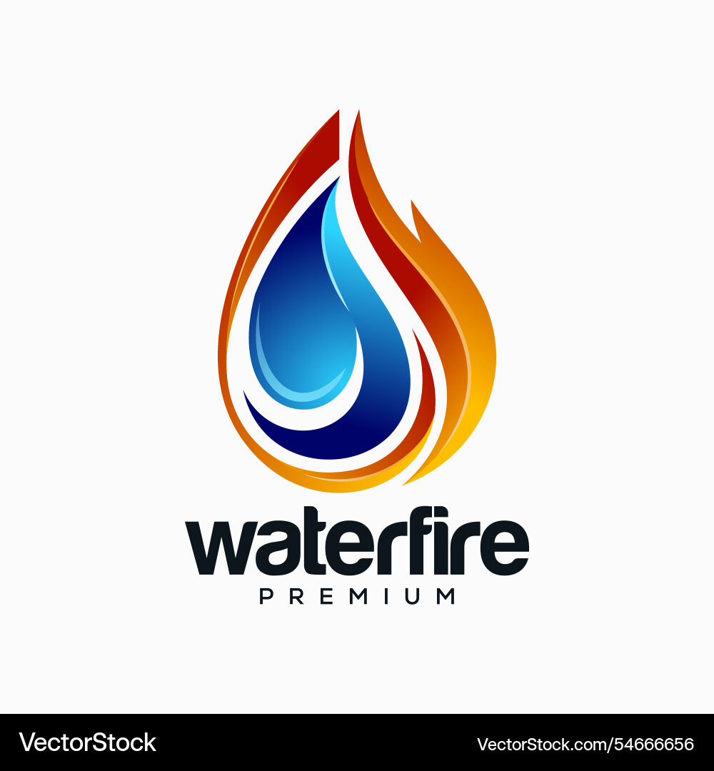 Modern water and fire logo concept or icon design Vector Image