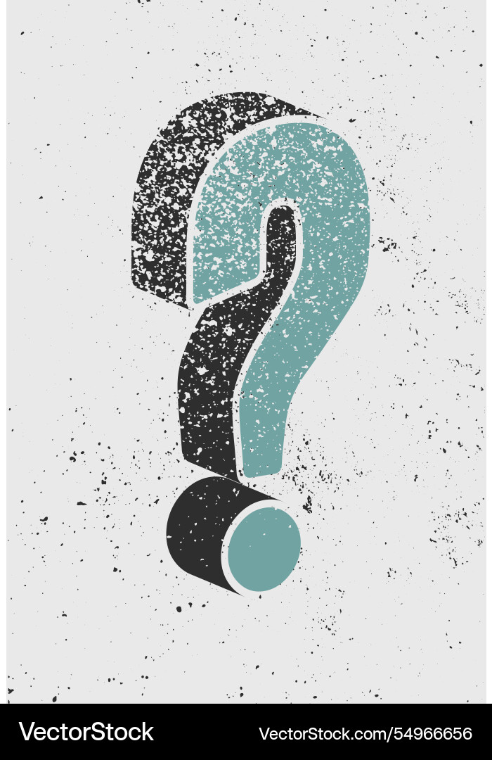 Question mark typographical grunge vintage poster Vector Image