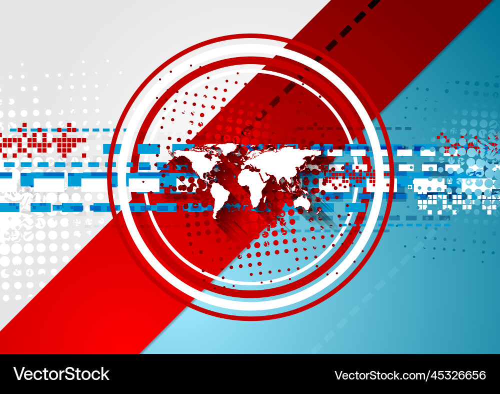 Red and blue corporate technology background Vector Image
