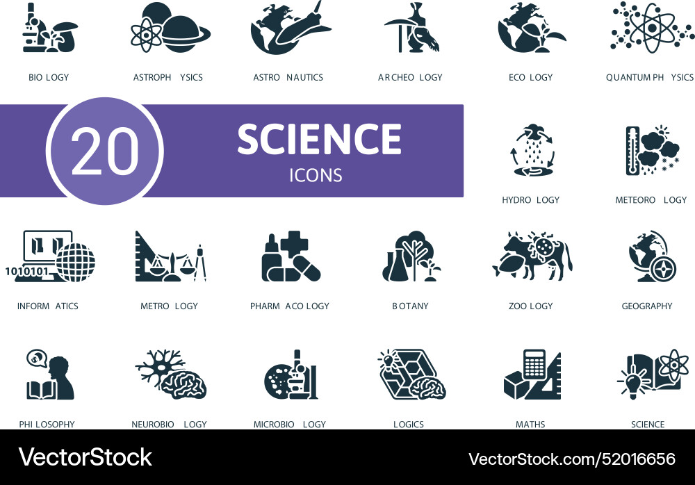 Science icons set creative biology Royalty Free Vector Image