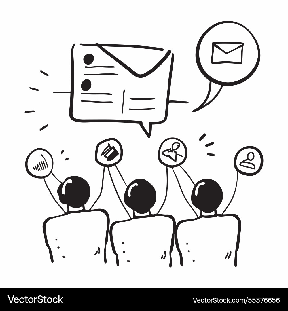 Team with email brainstorming concept as a teams Vector Image