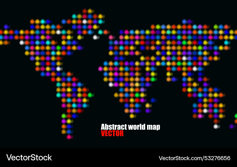 World map with colorful circles Royalty Free Vector Image