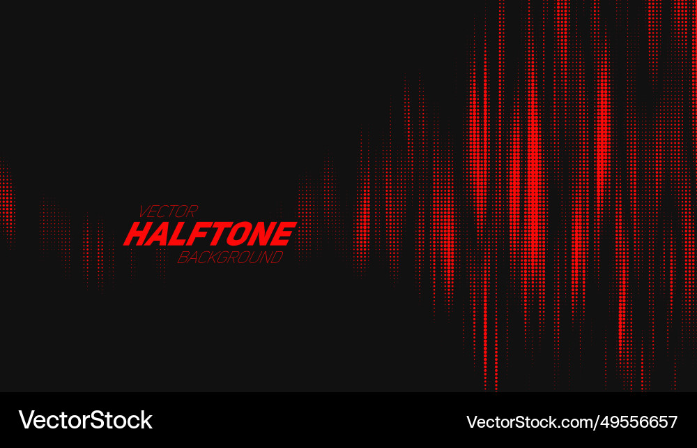 Abstract torn red halftone sound wave Royalty Free Vector