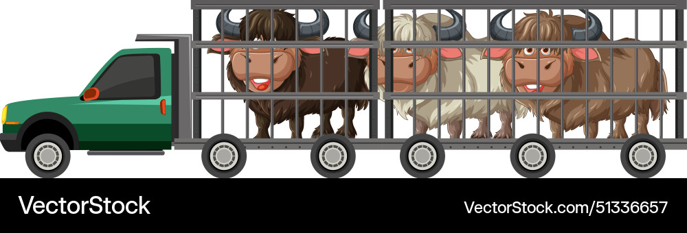 Animals in a transportation truck Royalty Free Vector Image