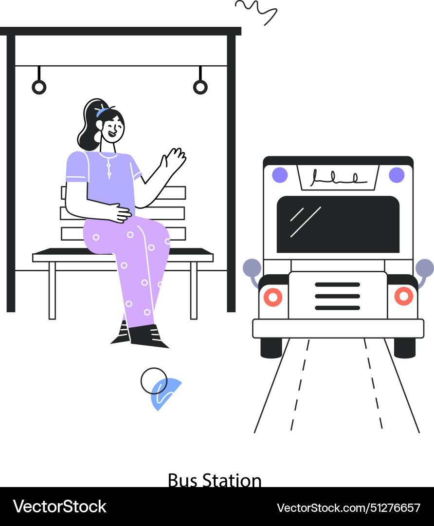 Bus station Royalty Free Vector Image - VectorStock