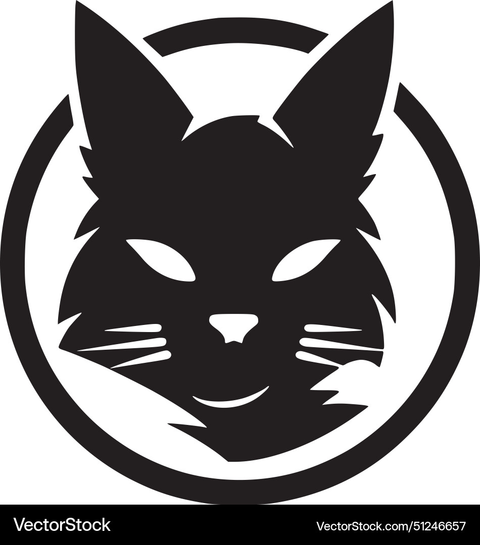Cat - black and white isolated icon Royalty Free Vector