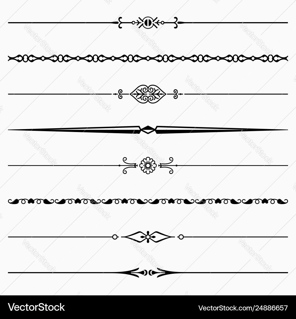 Decorative dividers set 42 Royalty Free Vector Image