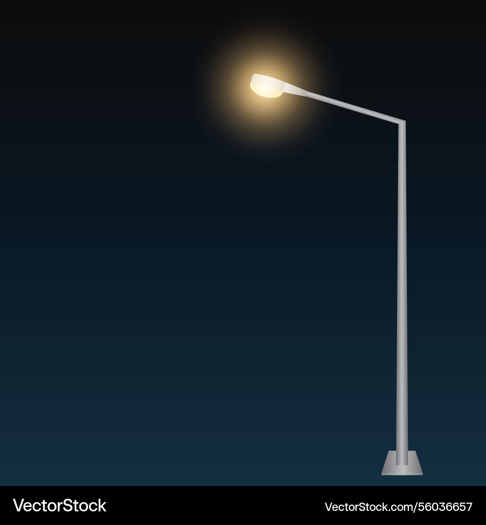 Public street light pole at night Royalty Free Vector Image