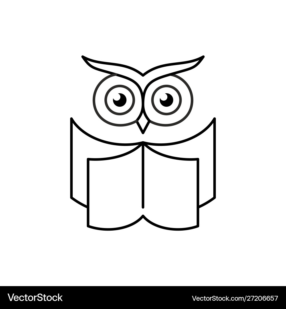 Smart Owl Reading Logo - Education Royalty Free Vector Image