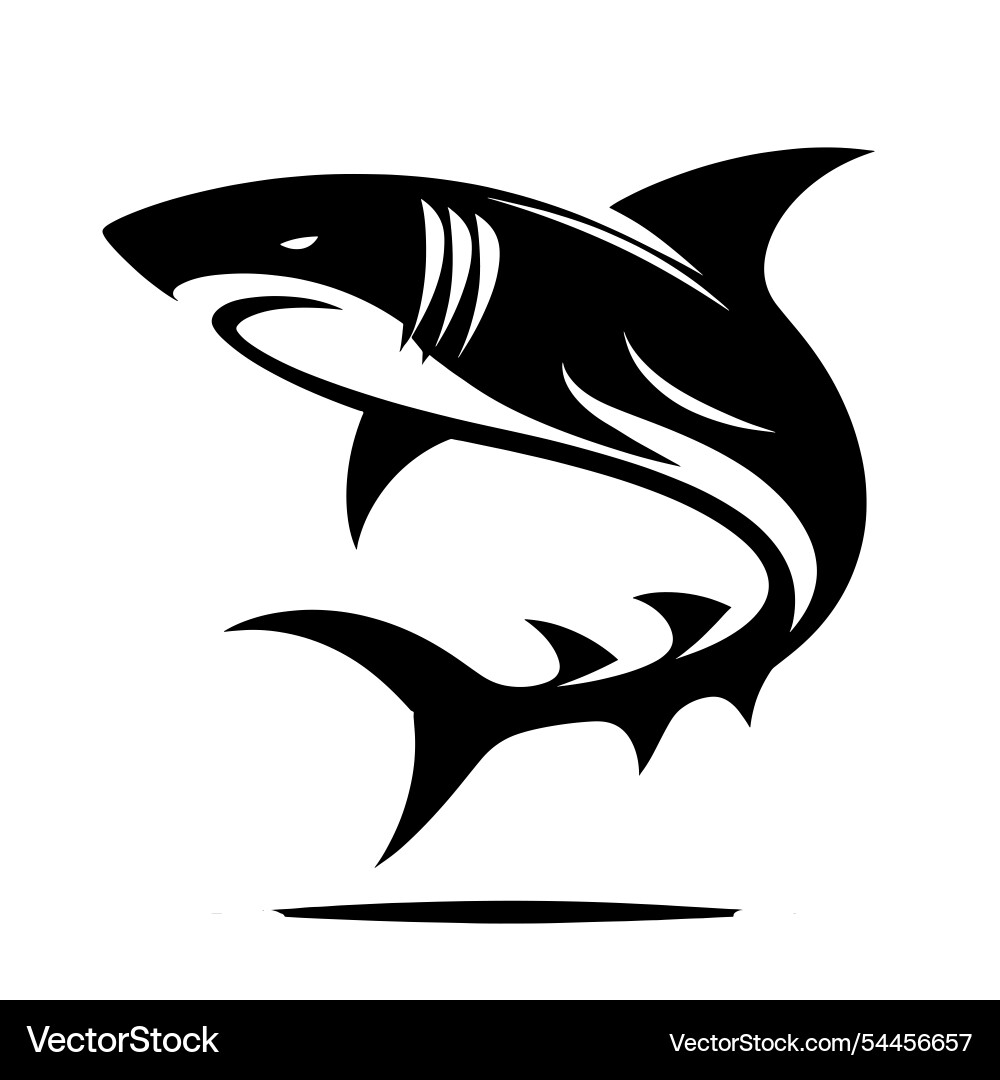 Stylized shark leaping graphic Royalty Free Vector Image