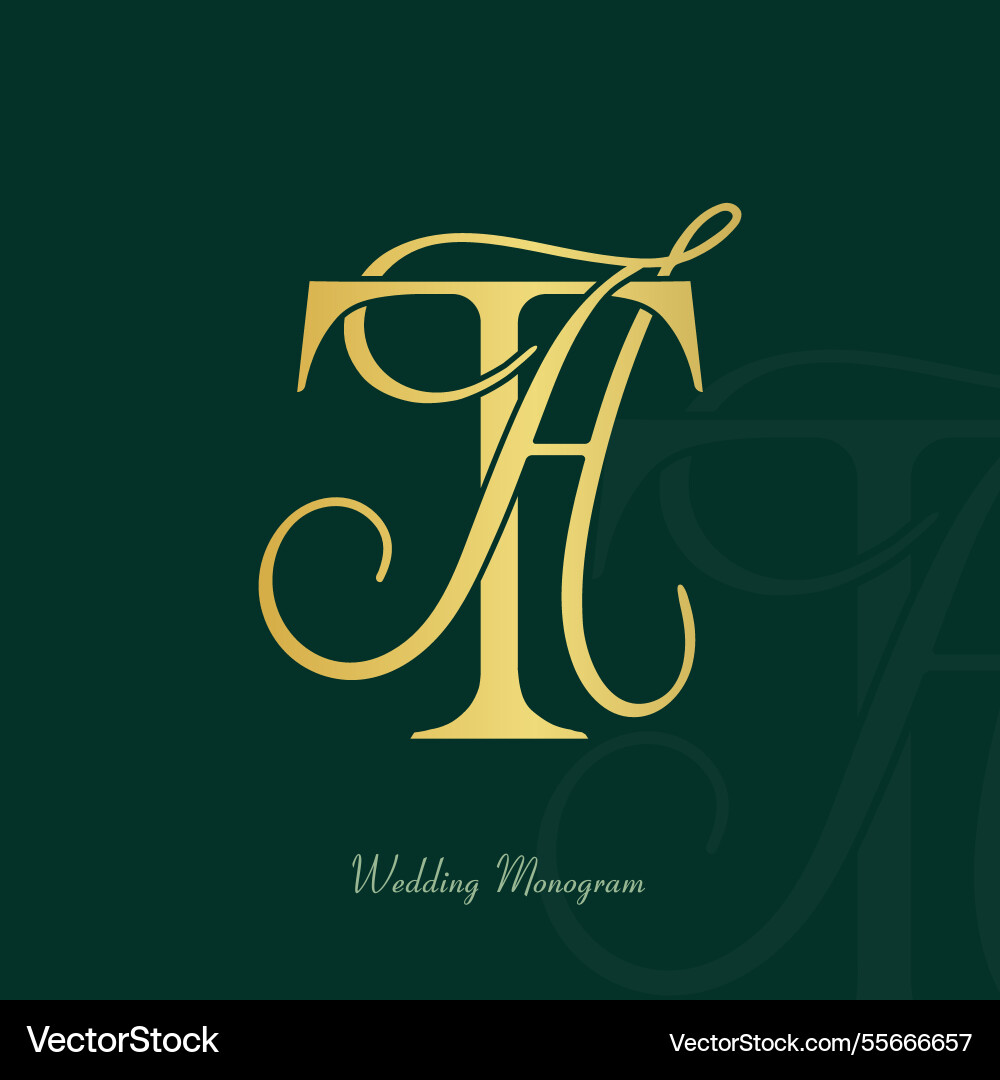Ta initial wedding monogram design Royalty Free Vector Image