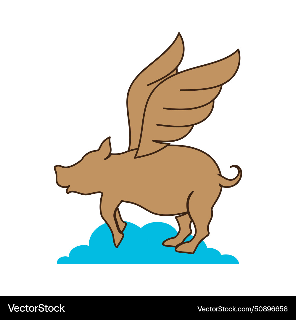 A flying pig Royalty Free Vector Image - VectorStock