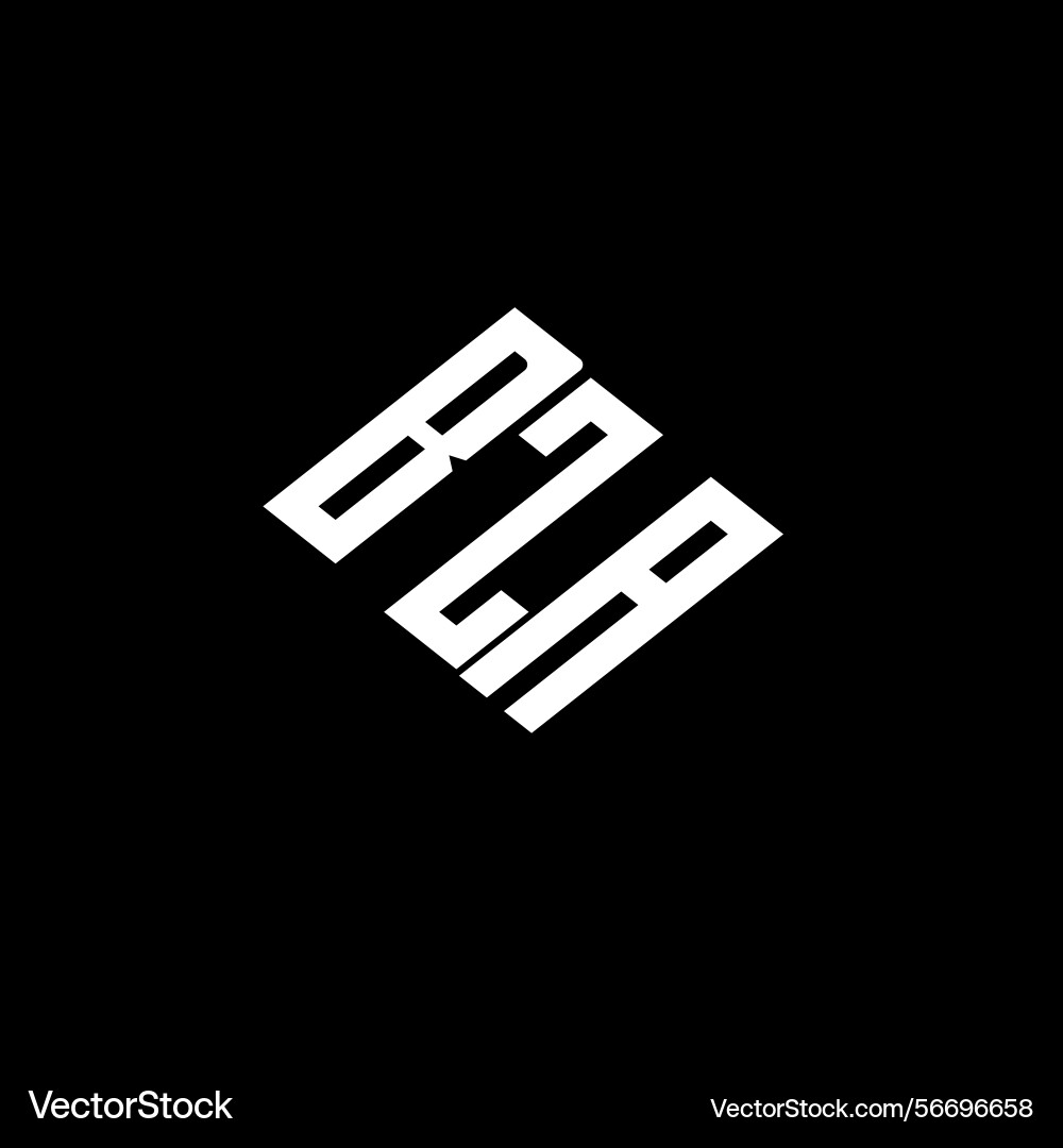 Bza letter logo design on black background Vector Image