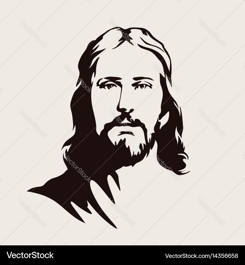 Jesus Face Vector Jesus Christ Face Stock Illustrations – 4,240