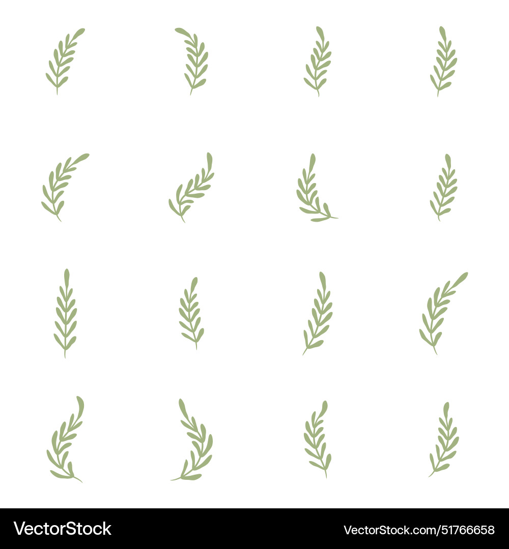 Green leaves aesthetic element isolated Royalty Free Vector