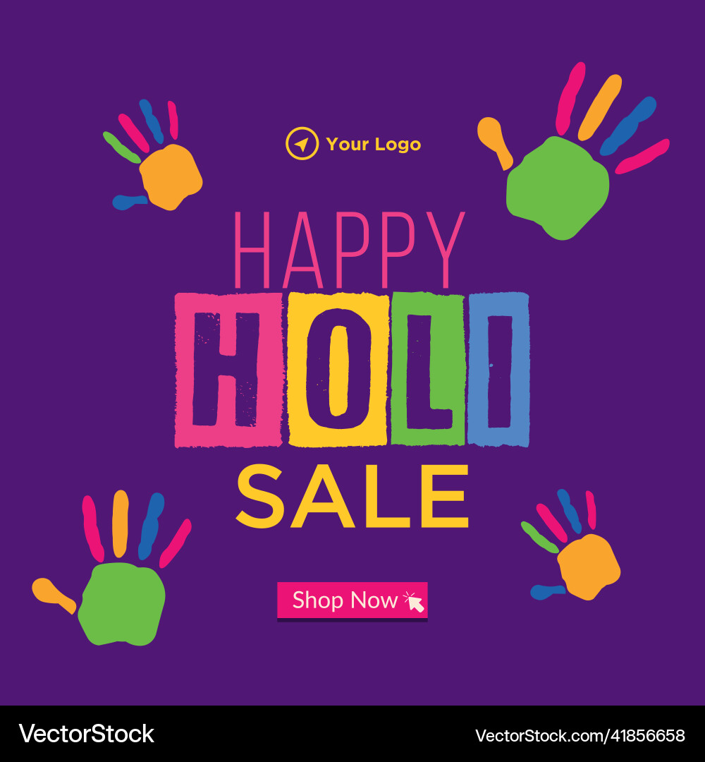 Happy holi banner design Royalty Free Vector Image