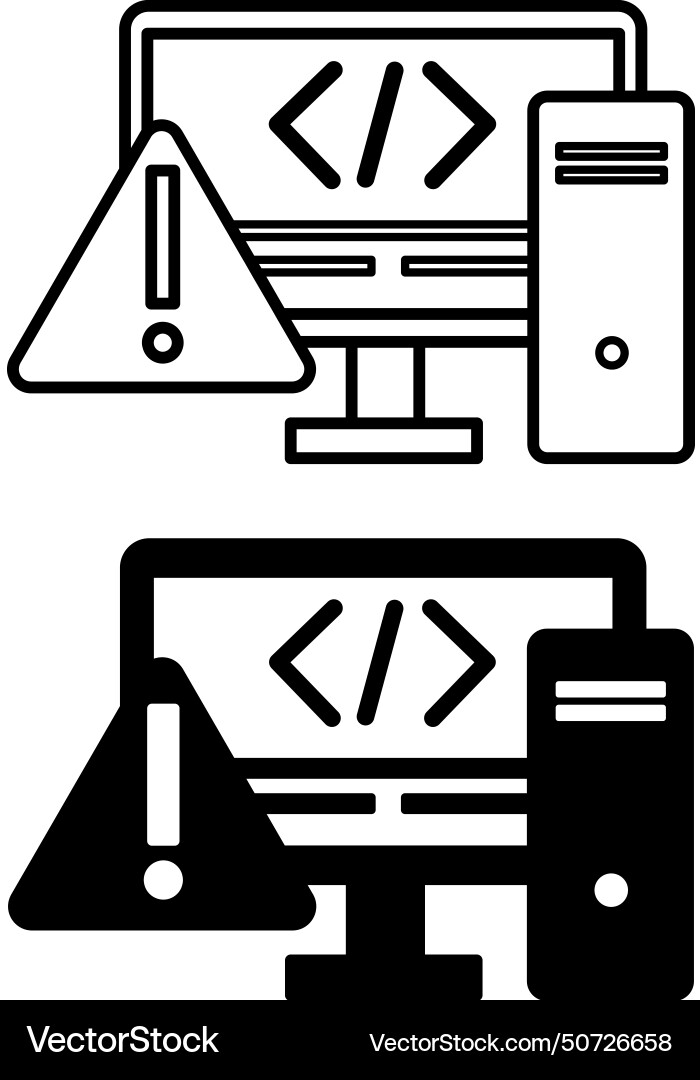 Icons code issue black and white Royalty Free Vector Image