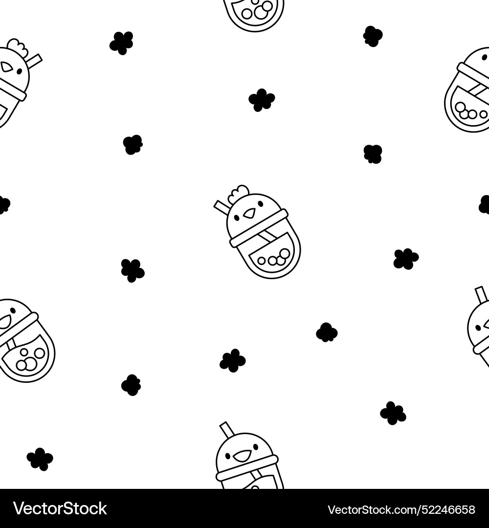 Matcha bubble tea coloring page Royalty Free Vector Image