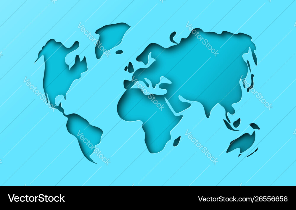 Papercut World Map Royalty Free Vector Image - VectorStock
