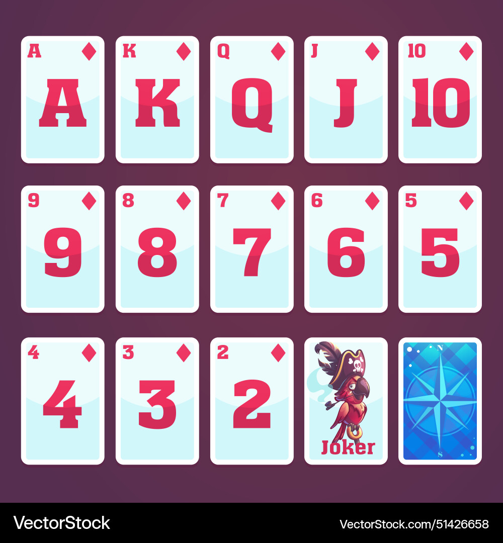 Playing card set diamonds Royalty Free Vector Image