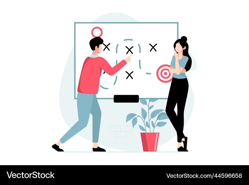 Strategic planning concept with people scene Vector Image