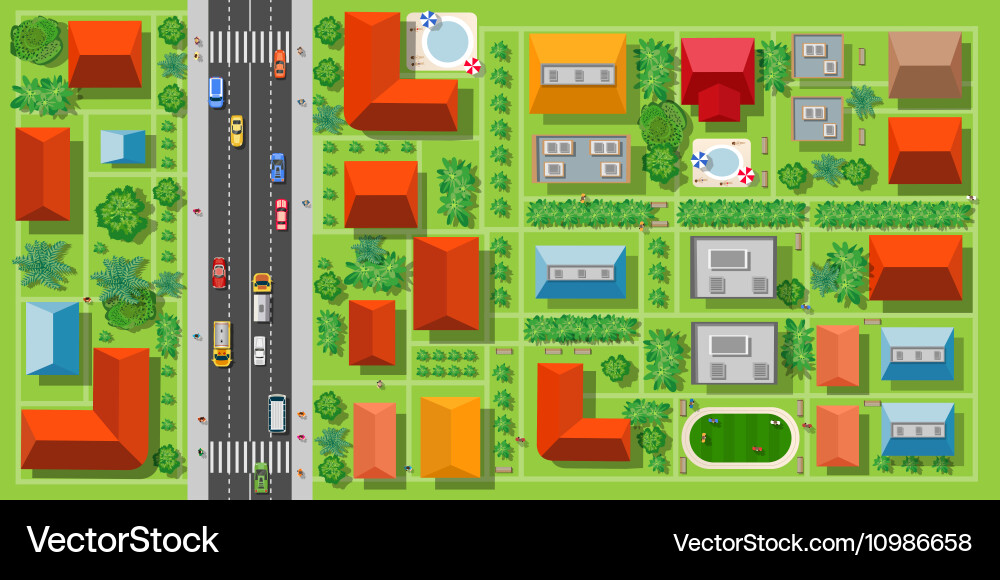 Top view of a highway Royalty Free Vector Image