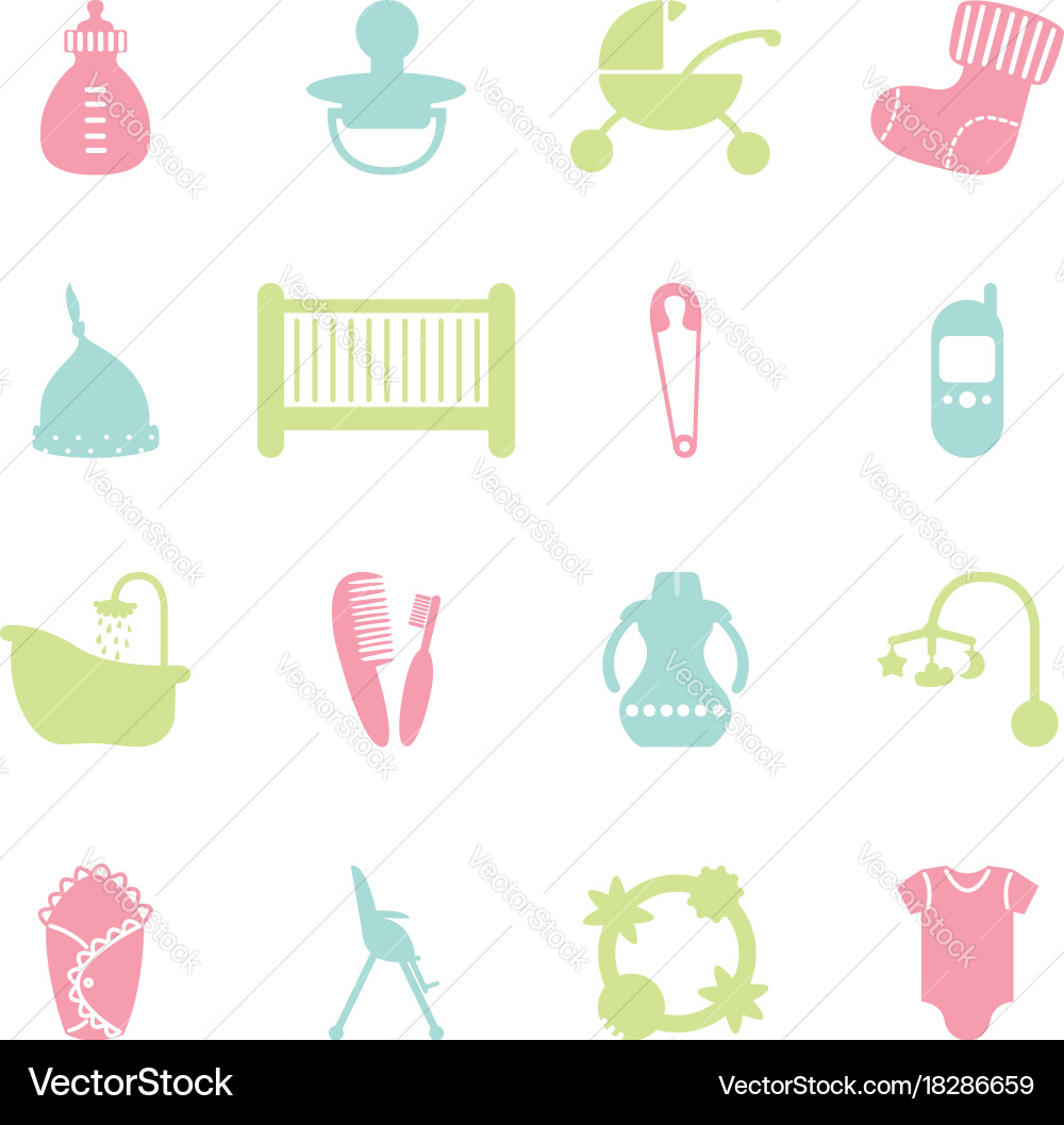 Baby things Royalty Free Vector Image - VectorStock