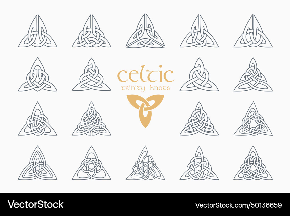 Celtic trinity knot 18 items ethnic Royalty Free Vector