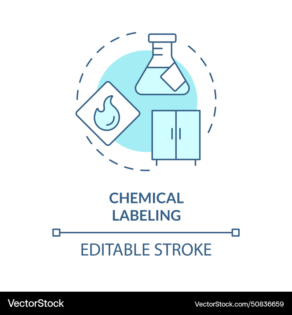 Chemical labeling soft blue concept icon Vector Image