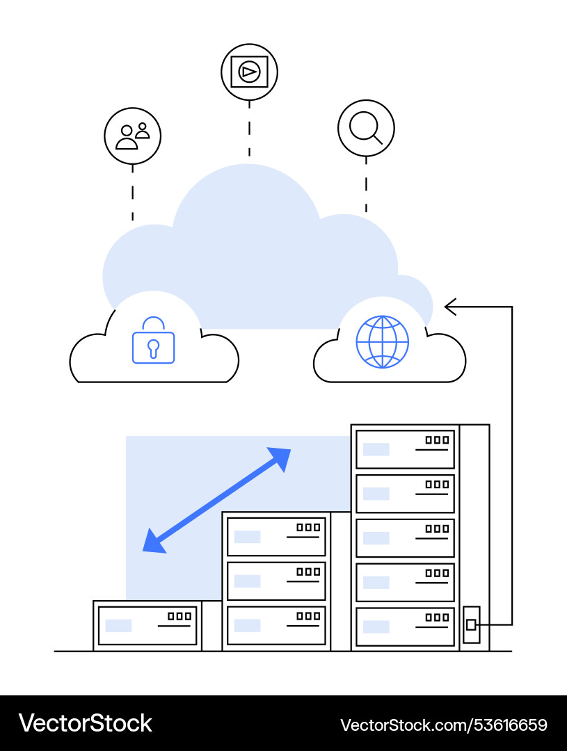 Cloud computing and data storage solutions Vector Image