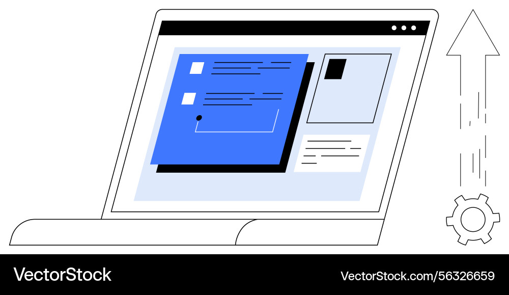 Data Dashboard with Growth Arrow Royalty Free Vector Image