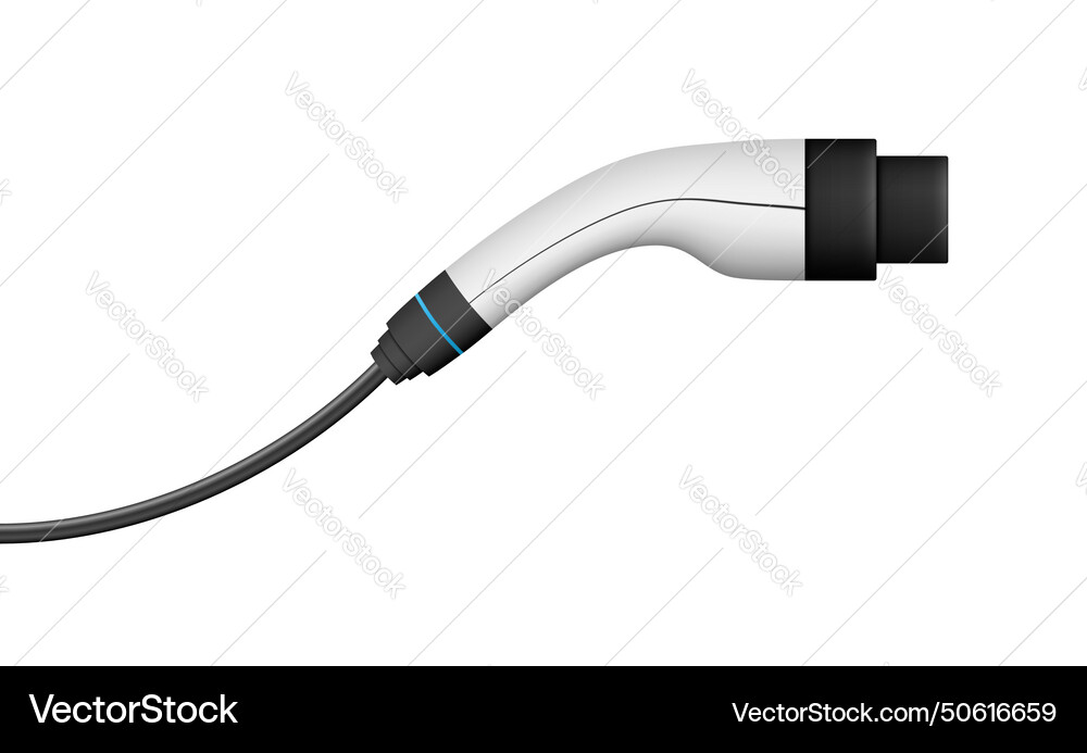Electric car charging plug ev connector Royalty Free Vector