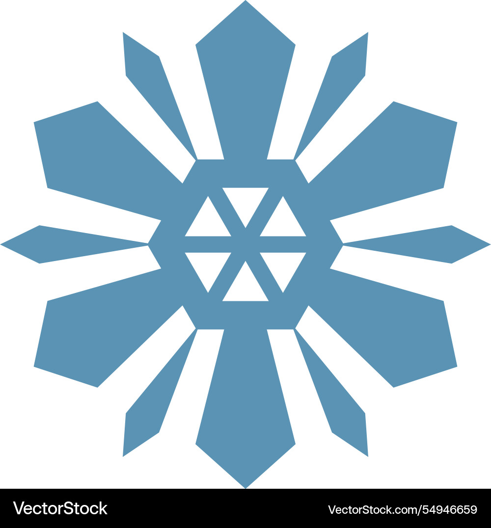 Light blue snowflake radiates outward with Vector Image