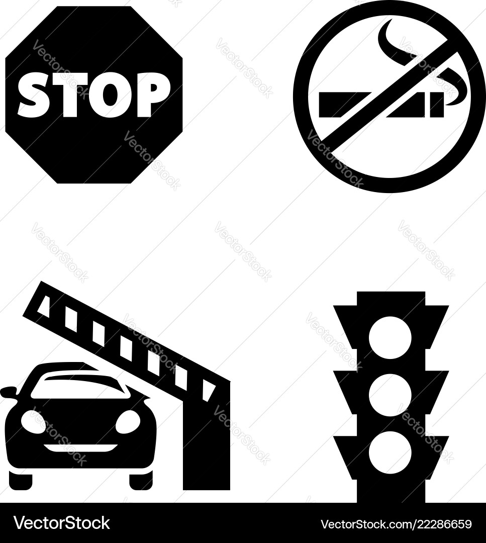 Public spaces signals format icon set Royalty Free Vector