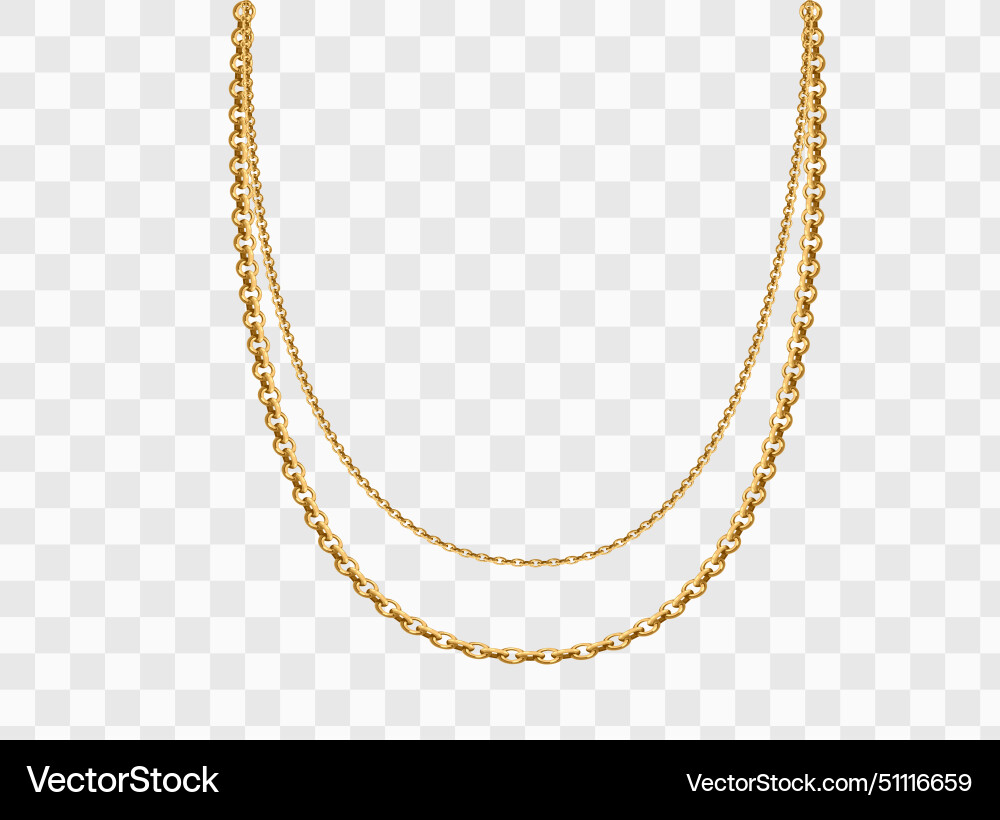 Set of realistic golden chains Royalty Free Vector Image