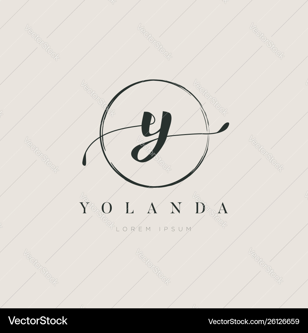 Simple elegant initial letter type y logo sign Vector Image