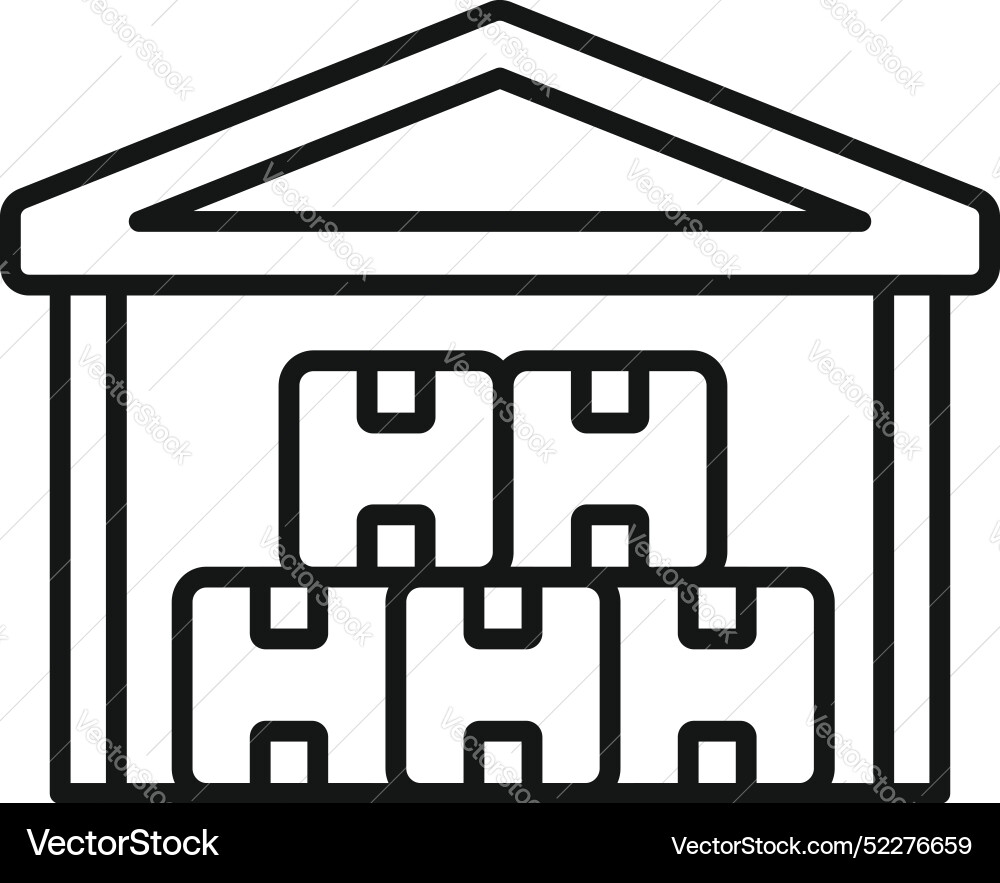 Warehouse building storing goods for delivery Vector Image