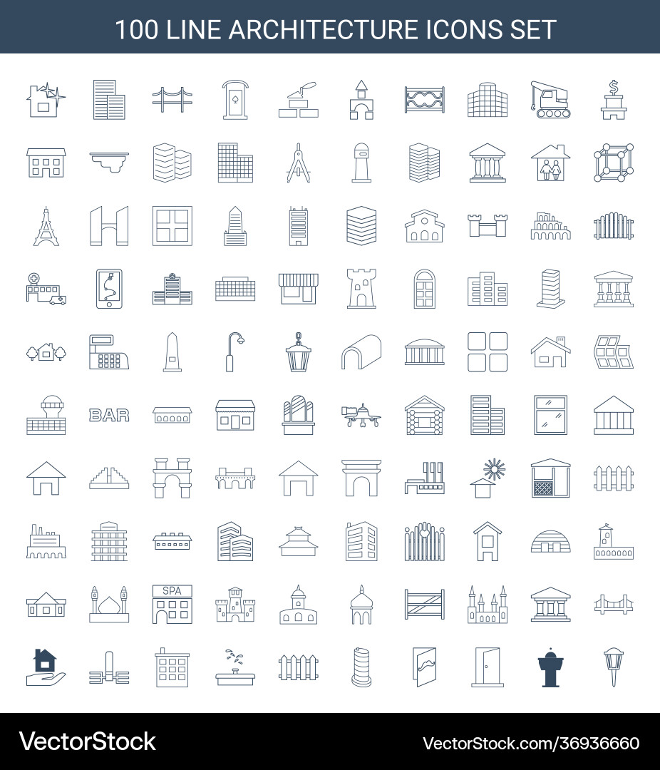 Architektur Icons Lizenzfreies Vektorbild - VectorStock
