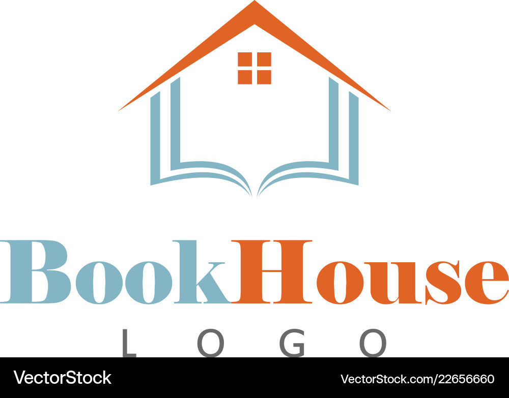 Book house logo Royalty Free Vector Image - VectorStock