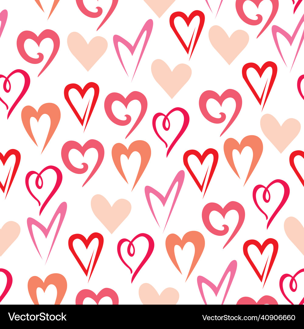 Decorative hearts pattern seamless for valentines Vector Image