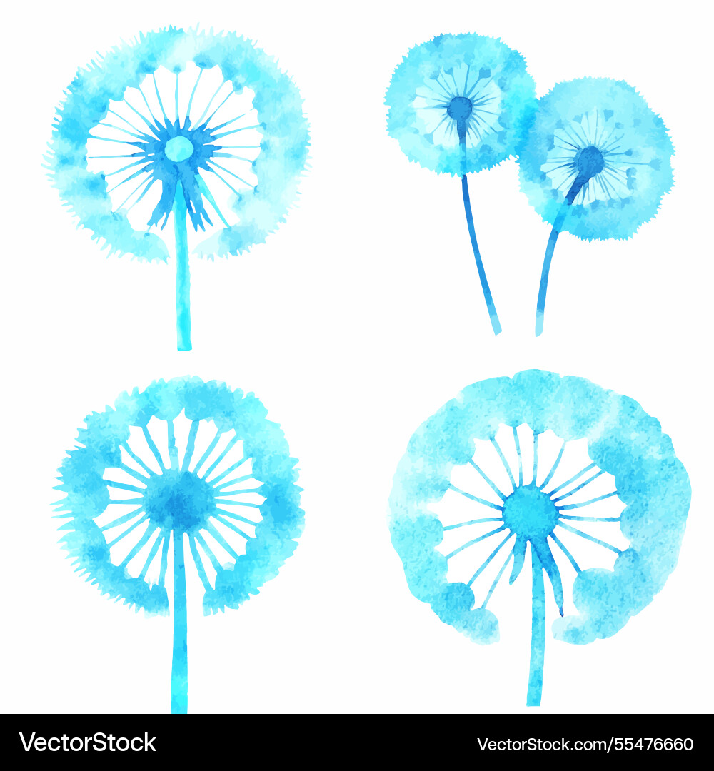 Hand-drawn dandelion set collection Royalty Free Vector