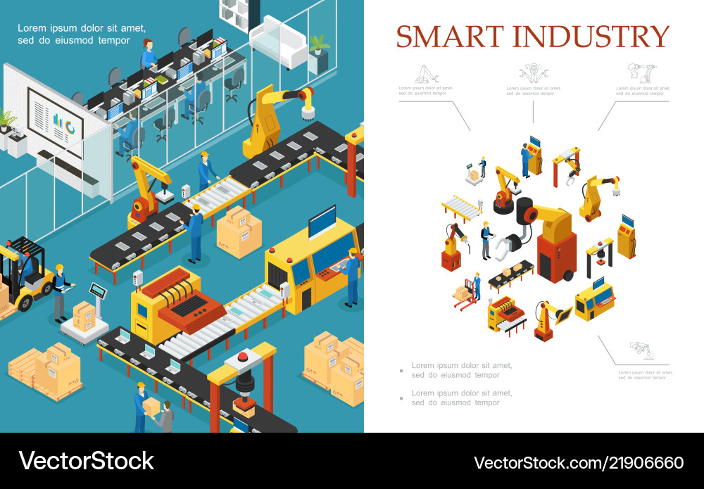 Industrial Automation Production Royalty Free Vector Image
